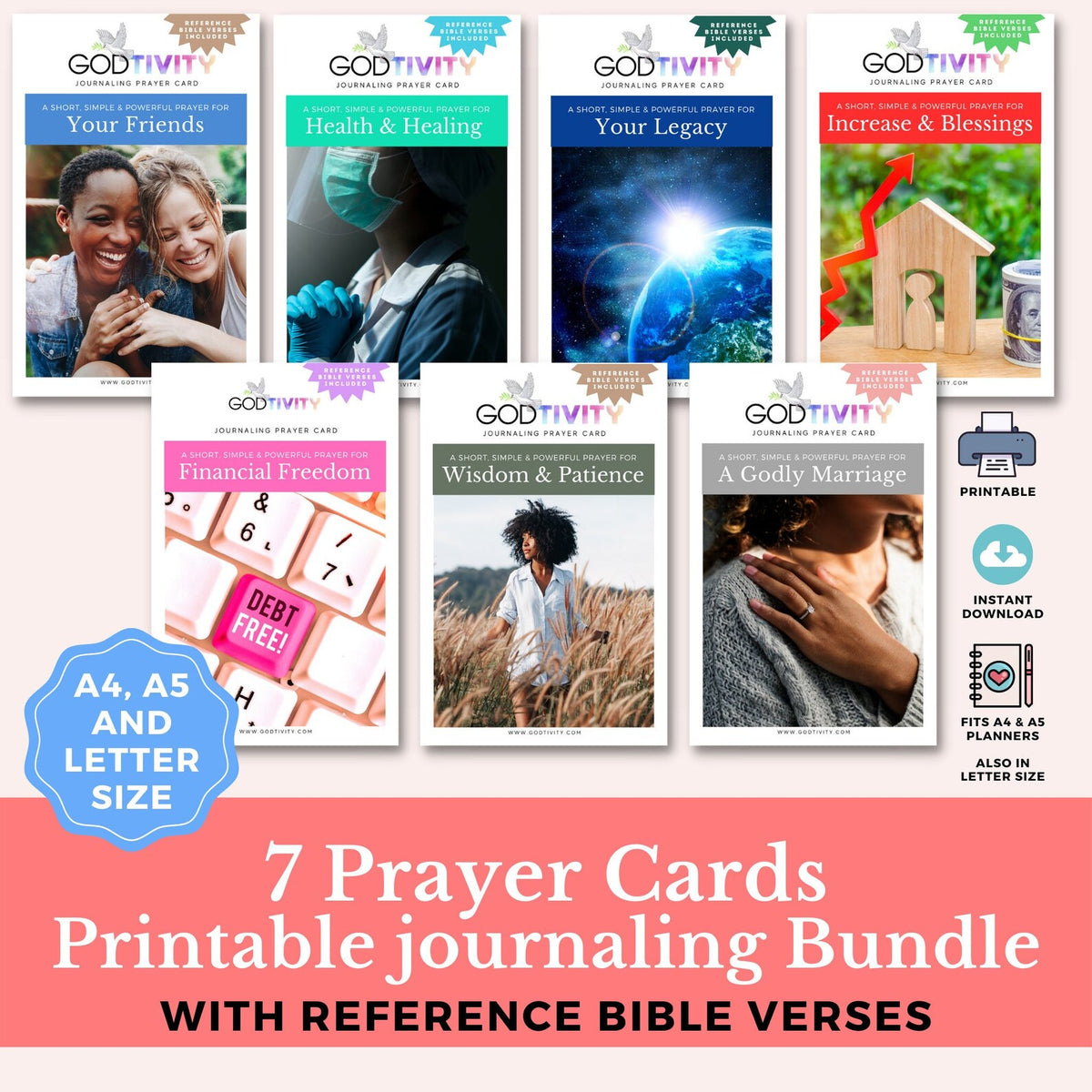 7 Short Prayer Cards With Reference Bible Verses – Godtivity